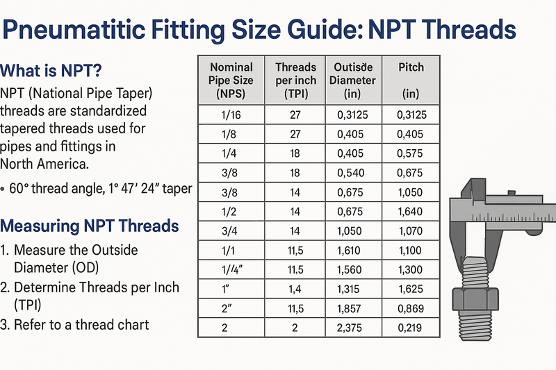 Pneumatic Fitting Size Guide: NPT Threads - TECO Technology
