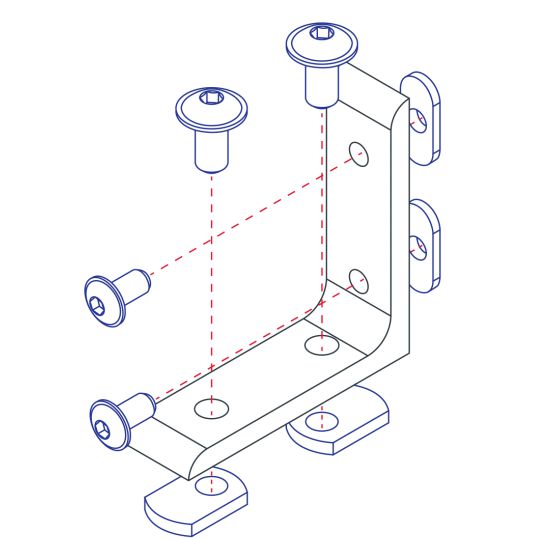 80/20 | 10 & 15 Series 4 Hole - Tall Transition Inside Corner Bracket ...