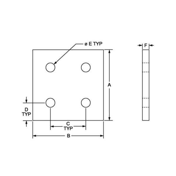 80/20 10 Series 4 Hole Joining Plate | Durable Connections - TECO ...