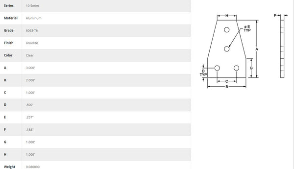 80/20 | 10 Series 4 Hole T Joining Plate - Durable Fastening - TECO ...