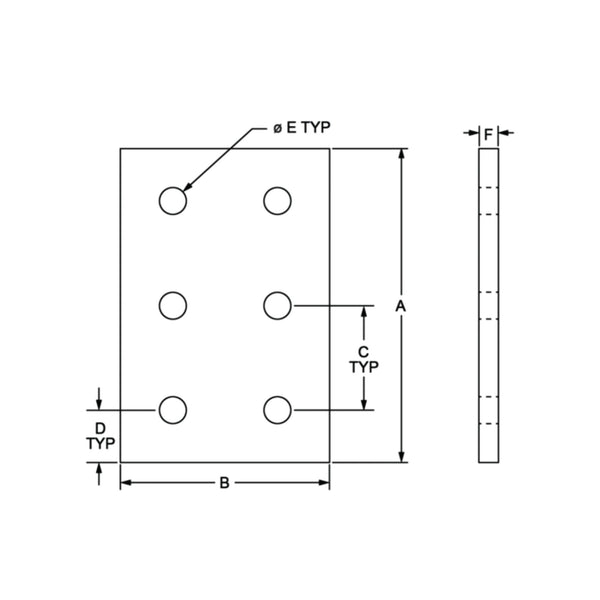 80/20 10 Series 6 Hole Joining Plate - Durable & Adjustable - TECO ...