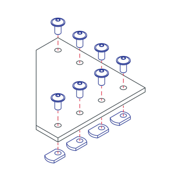 80/20 | 10 Series 7 Hole 90 Degree Joining Plate | 4152 - TECO Technology
