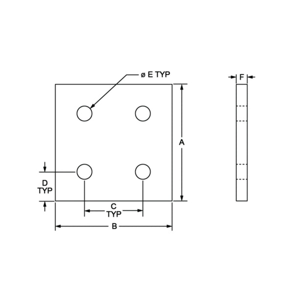 80/20 | 40 Series 4 Hole Joining Plate | 40-4367 - TECO Technology