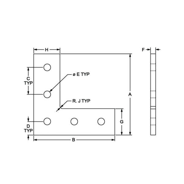 80/20 | 40 Series 5 Hole L Flat Plate | 40-4481 - TECO Technology